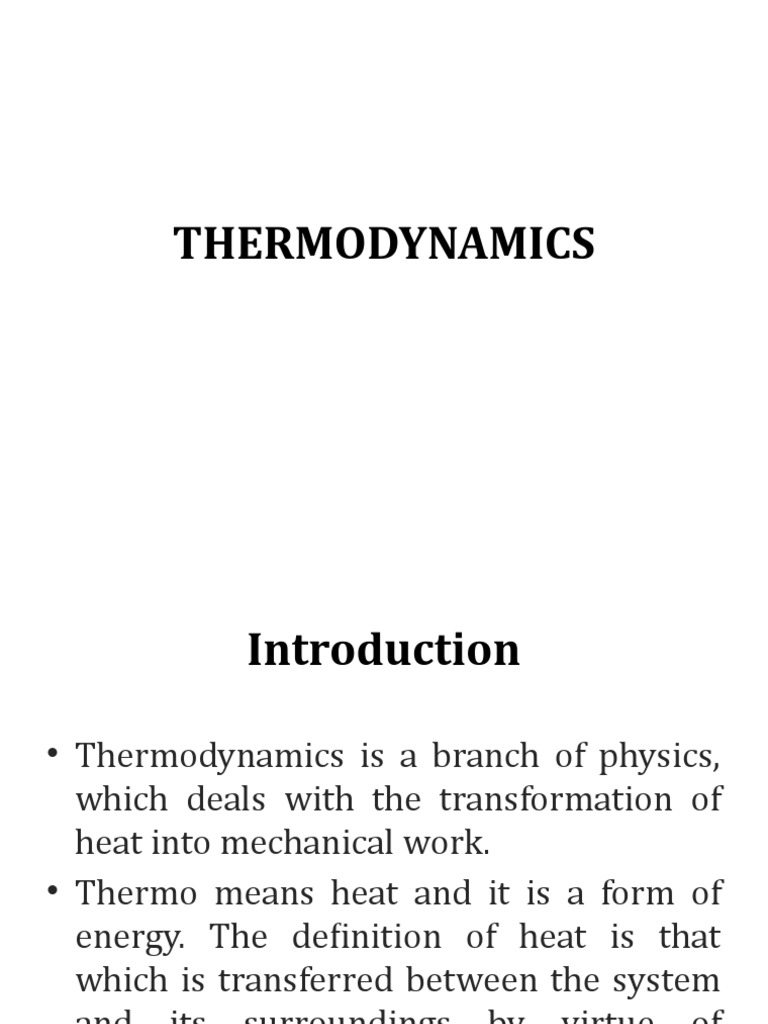 Introduction to Thermodynamics | PDF | Thermodynamic Equilibrium | Heat