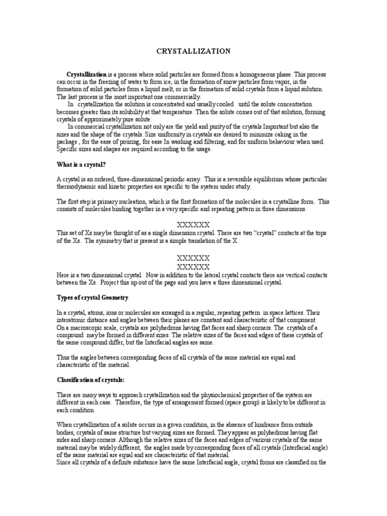 Crystallization-Part I | PDF | Crystallization | Nucleation