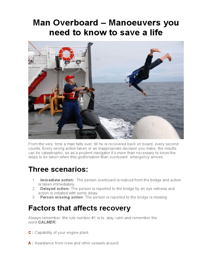 Man Overboard - Manoeuvers You Need To Know To Save A Life | PDF ...