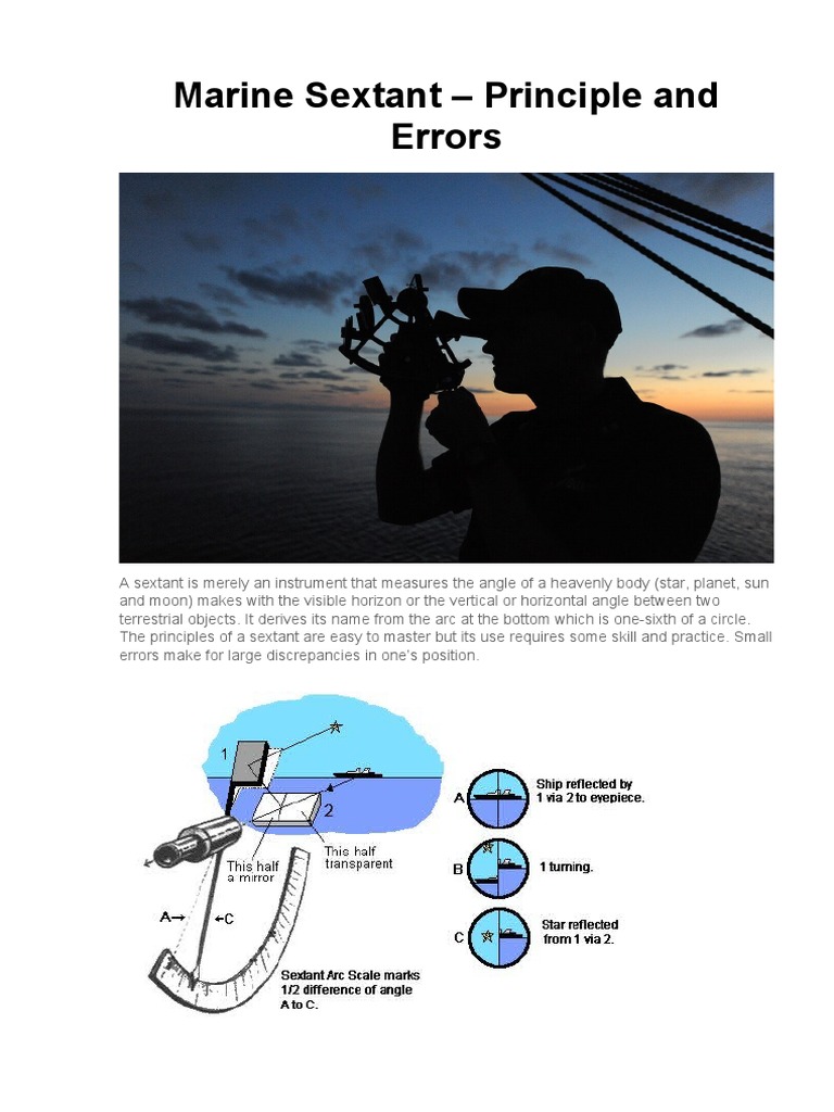 Marine Sextant - Principle and Errors | PDF | Optics | Scientific ...