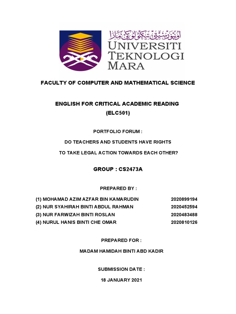 Elc501 Forum Portfolio | PDF | Defamation | Teachers