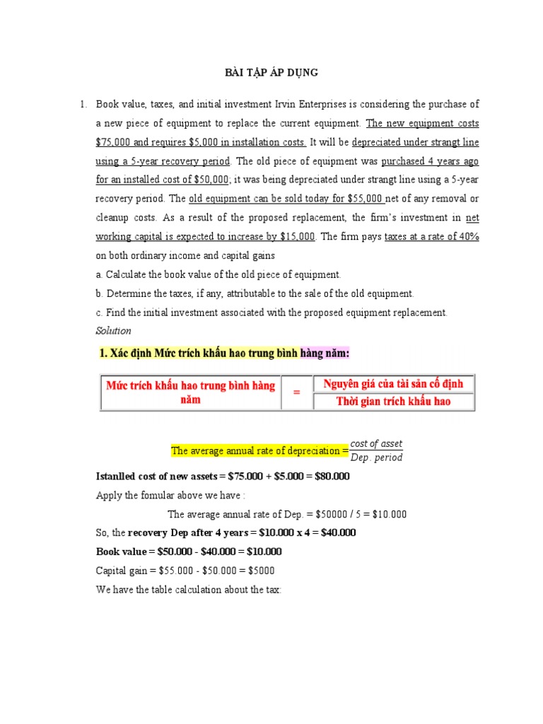 Equipment Replacement Financial Analysis | PDF | Book Value | Depreciation