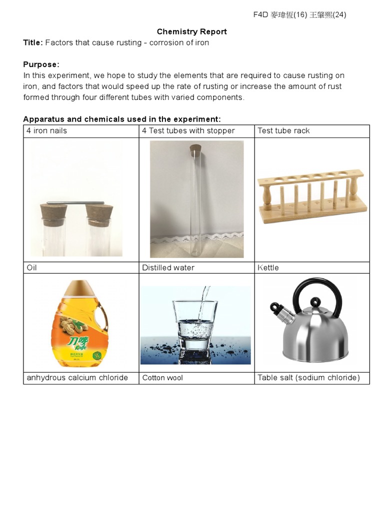 Factors that cause rusting | PDF | Rust | Distillation