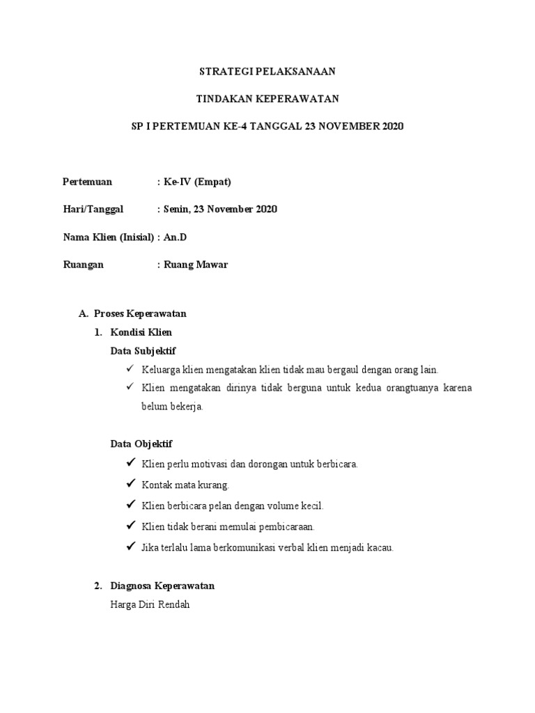 SP Harga Diri Rendah | PDF