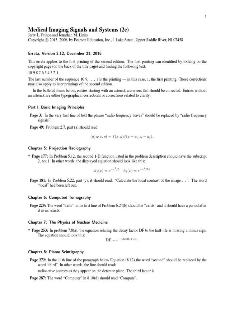 Medical Imaging Signals and Systems (2e) | PDF | Radioactive Tracer ...