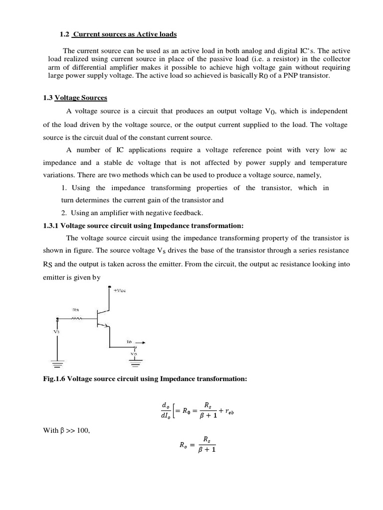 LIC Lecture 3-Current Sources As Active Loads and Voltage Sources ...