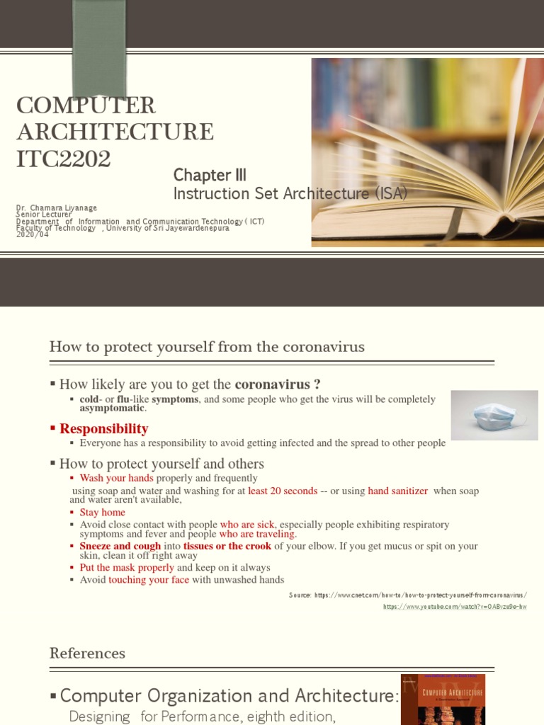 Computer Architecture ITC2202: Instruction Set Architecture (ISA) | PDF | Central Processing ...