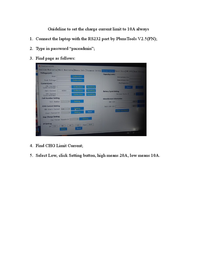 2.guideline To Set The Charge Current Limit To 10A Always | PDF