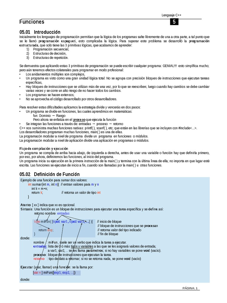 Libro Funciones Programacion | PDF | C ++ | Programa de computadora