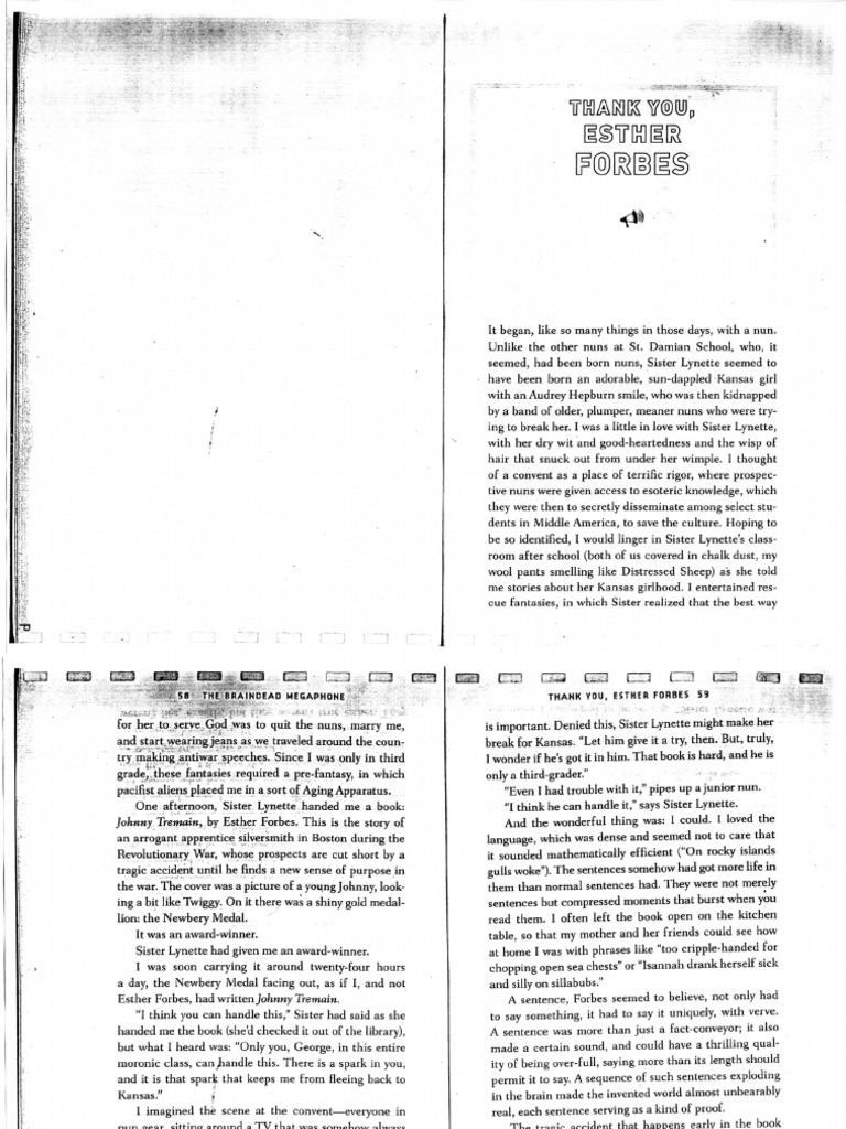 Saunders Thank You, Esther Forbes | PDF