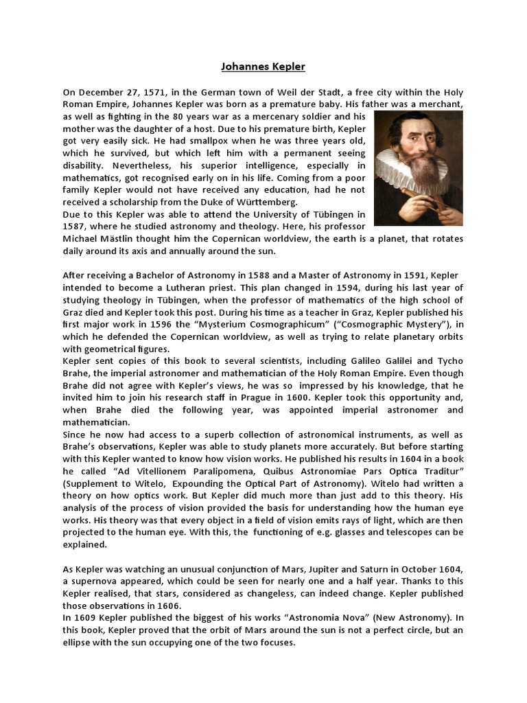 Johannes Keppler | Download Free PDF | Johannes Kepler | Tycho Brahe