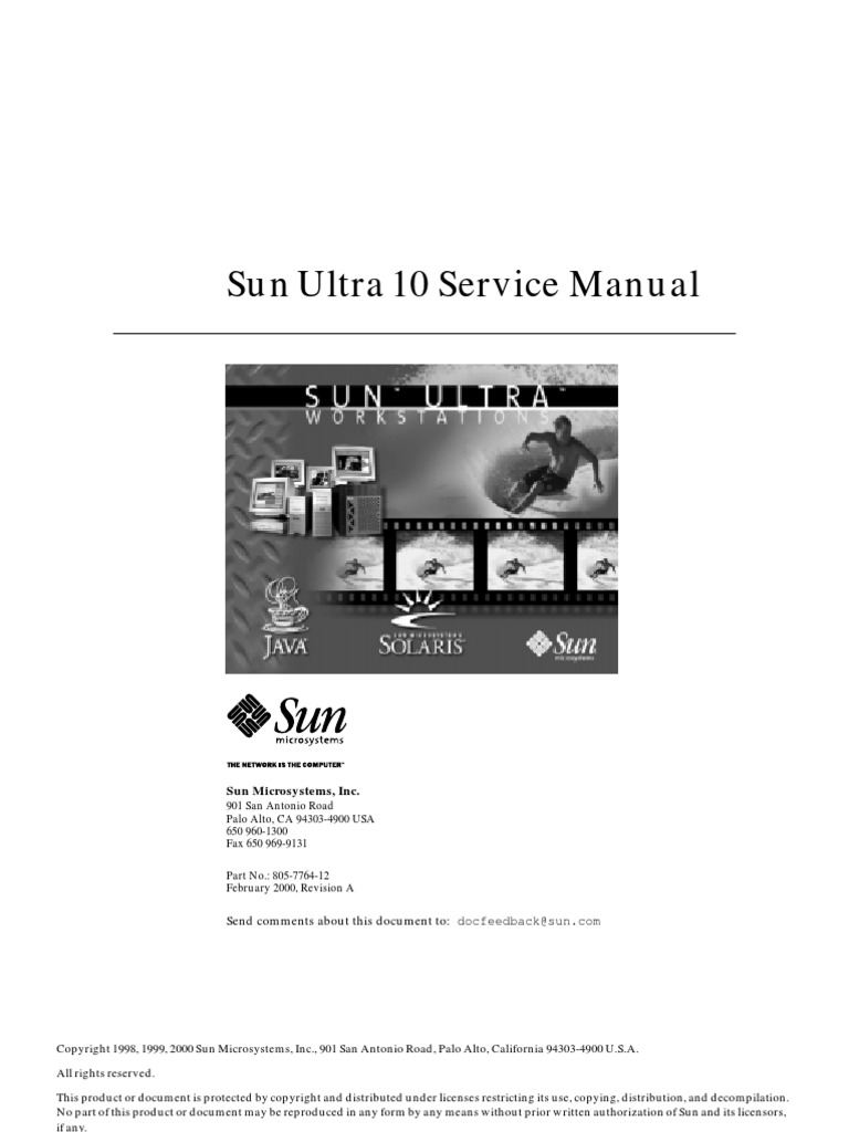 Sun Ultra 10 Manual | PDF | Electromagnetic Interference | Command Line Interface