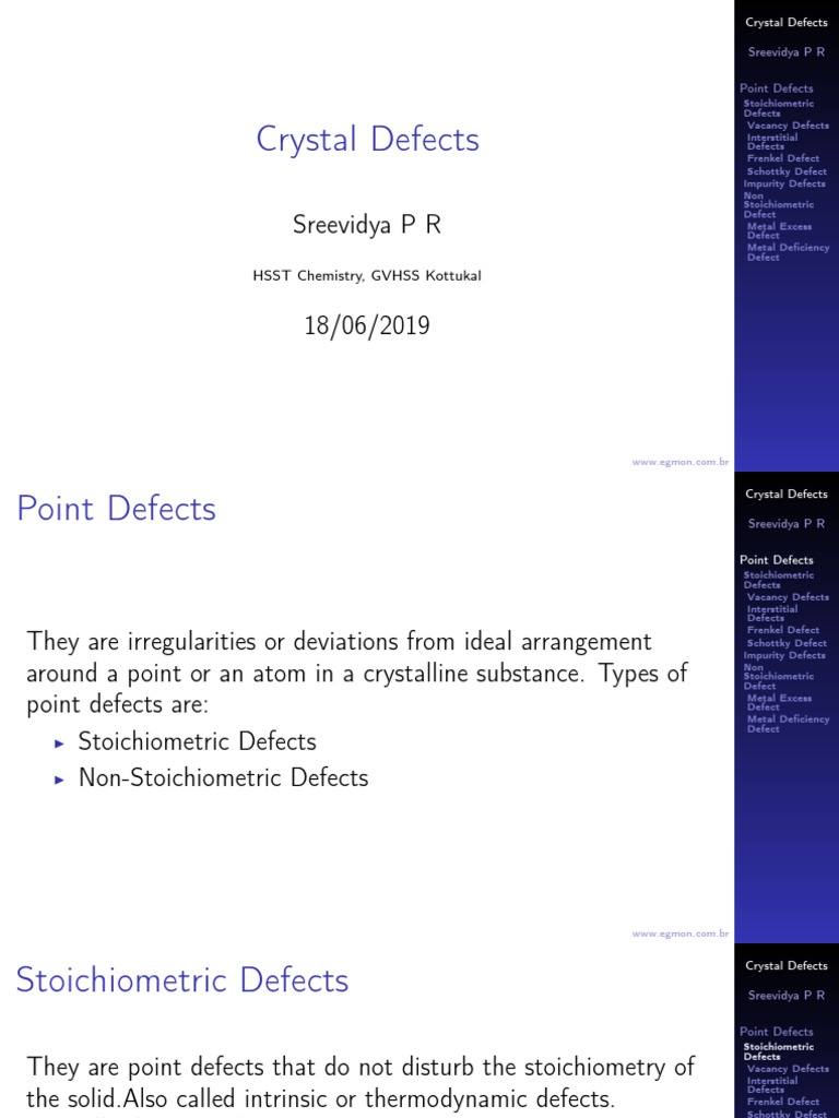 Crystal Defects PDF | PDF | Crystallographic Defect | Ion