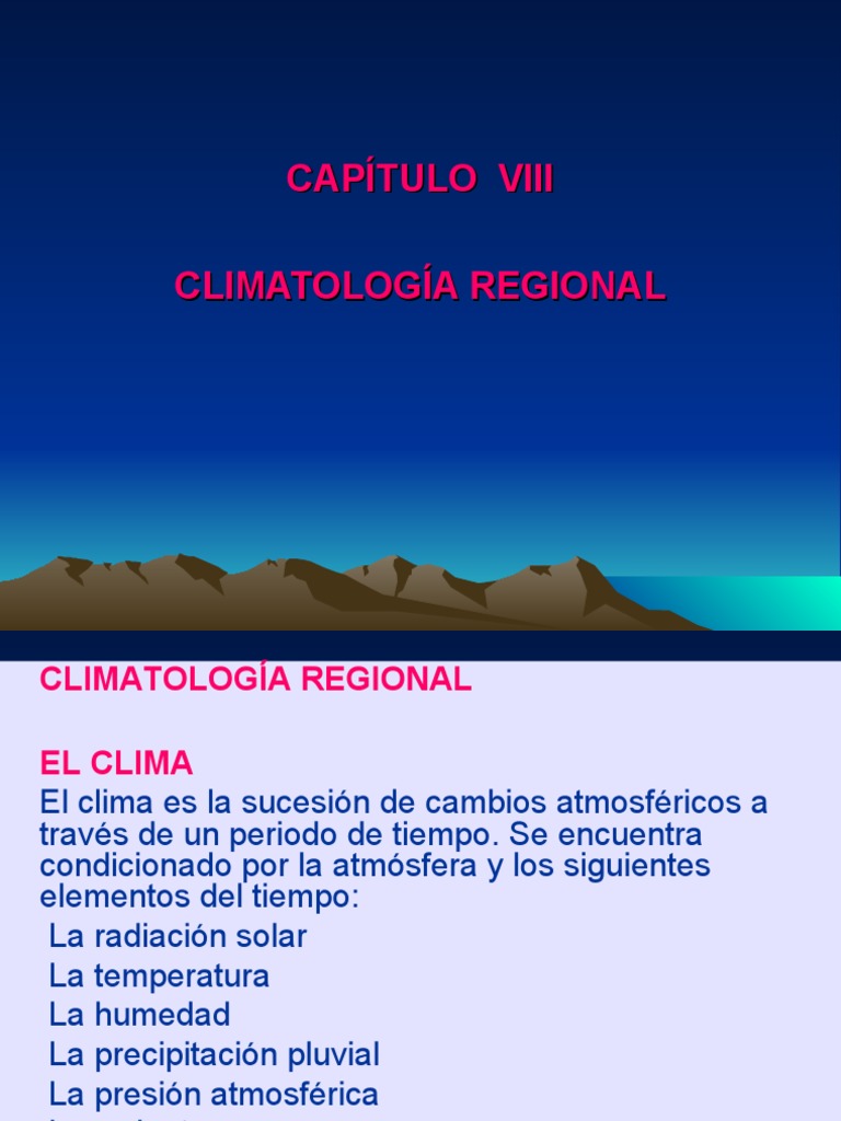 Capitulo VIII Climatologia Regional | PDF | Clima | Herida