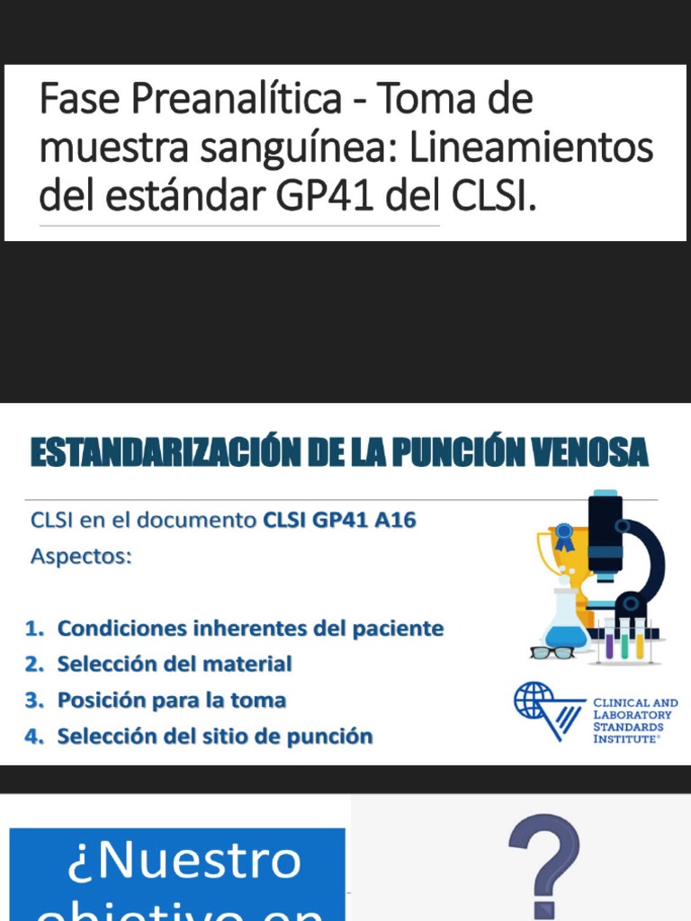 Sesión 04 Lineamientos en La Fase Preanalitica CLSI GP 41 | PDF