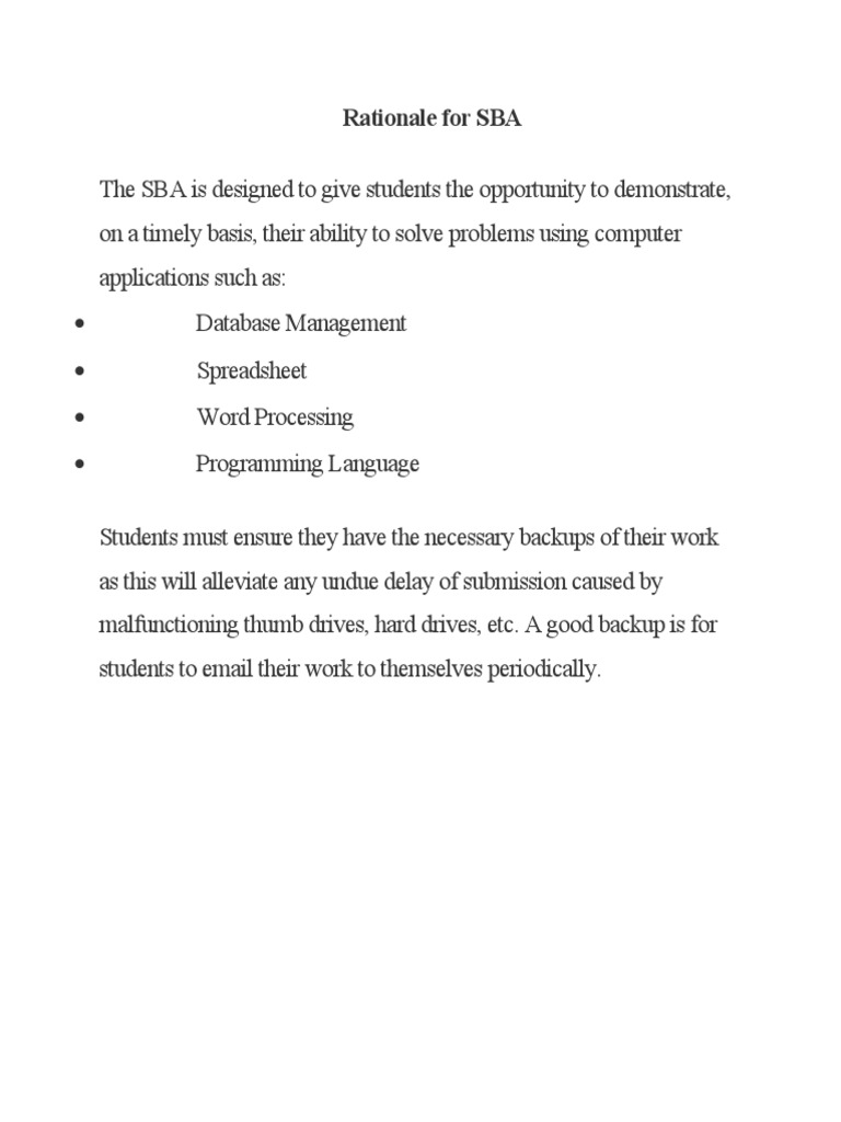 Rationale For SBA 2021 Spreadsheet | PDF | Worksheet | Spreadsheet