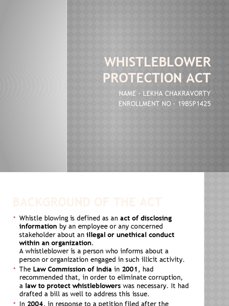 Whistleblower Protection Act | PDF | Whistleblower | Common Law