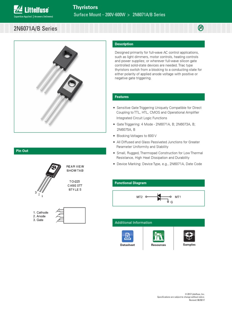 Surface Mount - 200V-600W 2N6071A/B Series | PDF | Field Effect ...