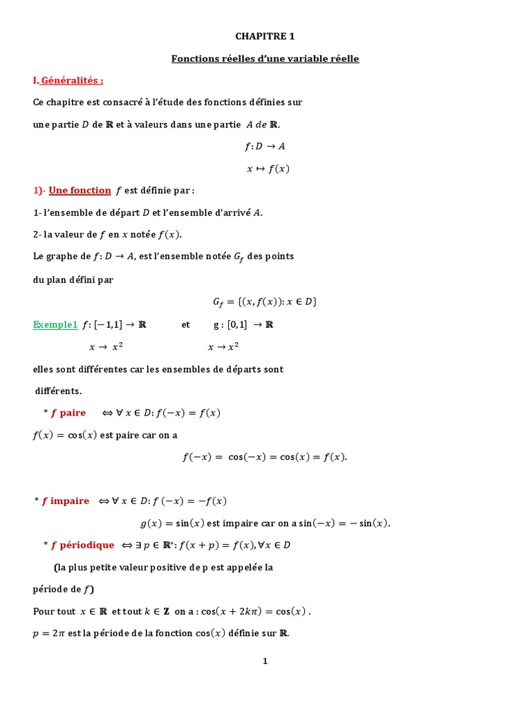 Fonctions réelles d'une variable réelle | PDF | Limite (mathématiques ...