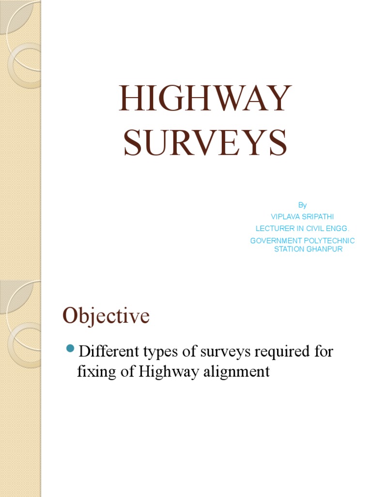 The Four Stages of Highway Surveys: Map Study, Reconnaissance Survey ...