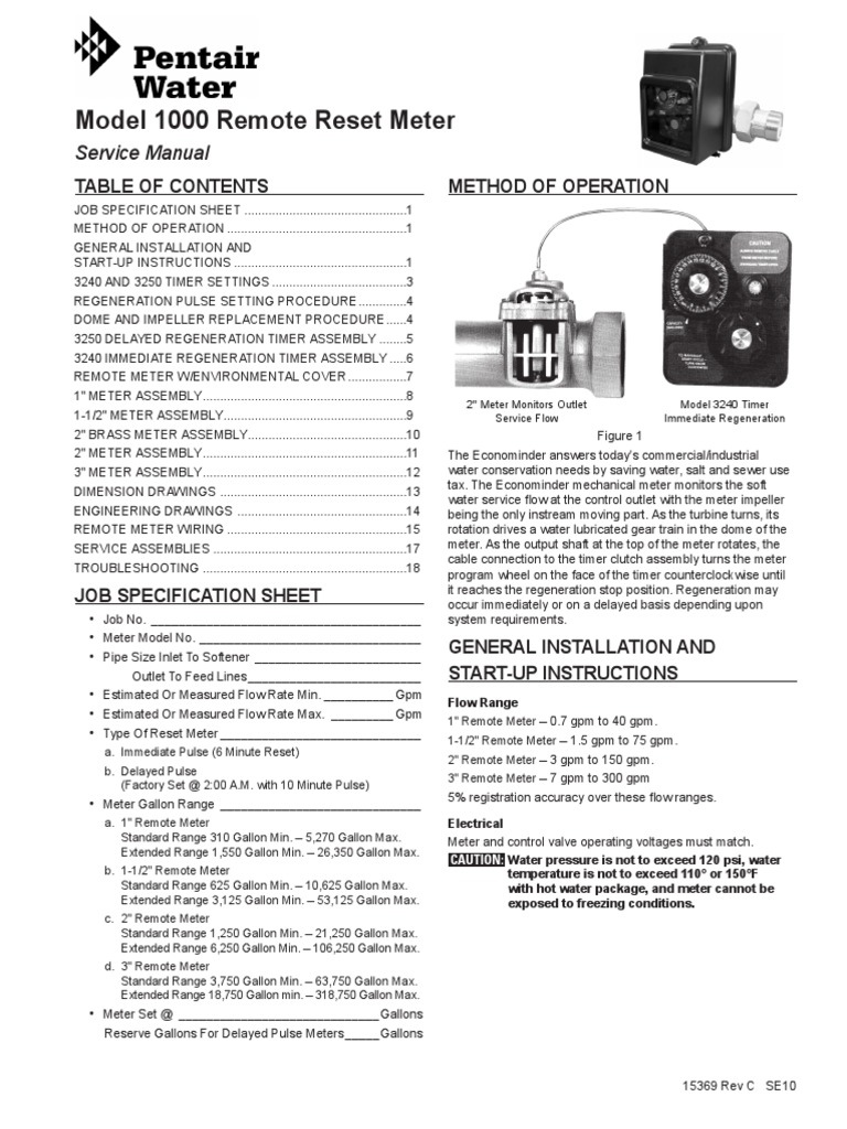 Fleck 3900 1000 Remote Manual | PDF | Flow Measurement | Machines