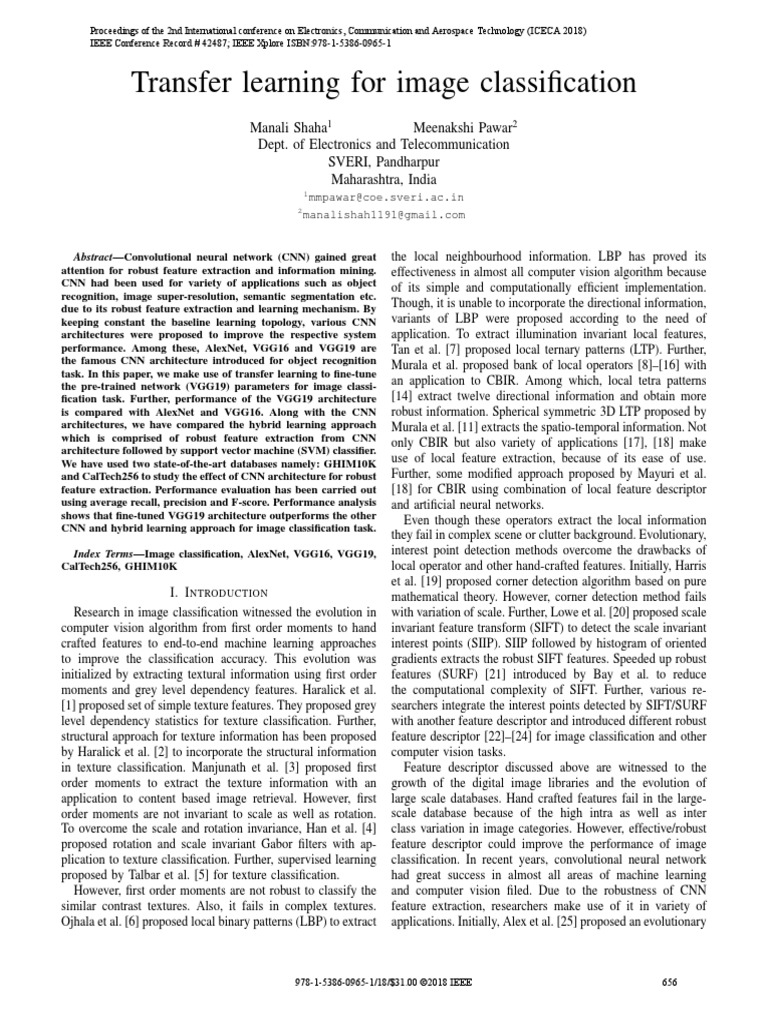 Transfer Learning For Image Classification | PDF | Computer Vision ...