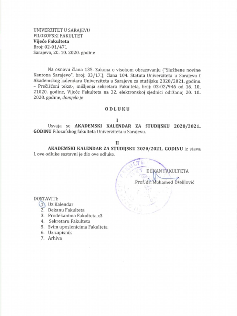 Akademski Kalendar Ffunsa 20 21 | PDF