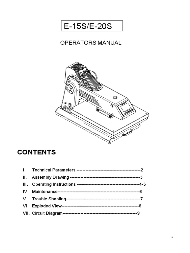 E-15S, E-20S Manual | PDF | Switch | Relay