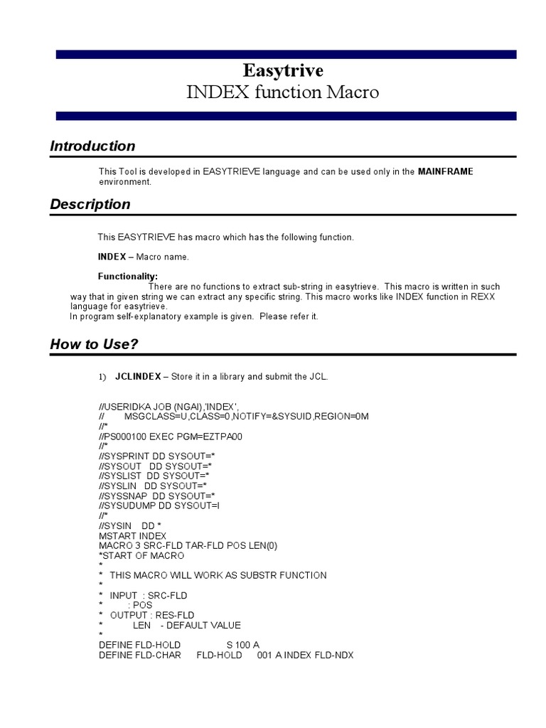 Easytrieve Substr Function Macro | PDF | Macro (Computer Science ...