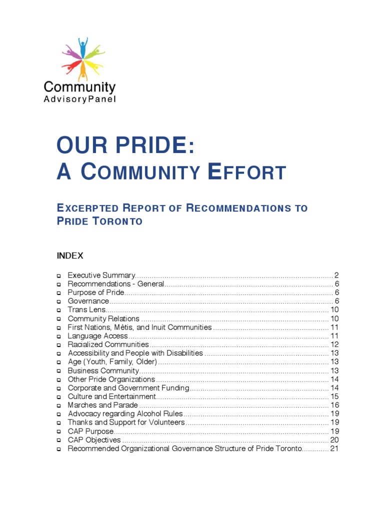 Community Advisory Panel Report - Executive Summary | PDF | Audit ...