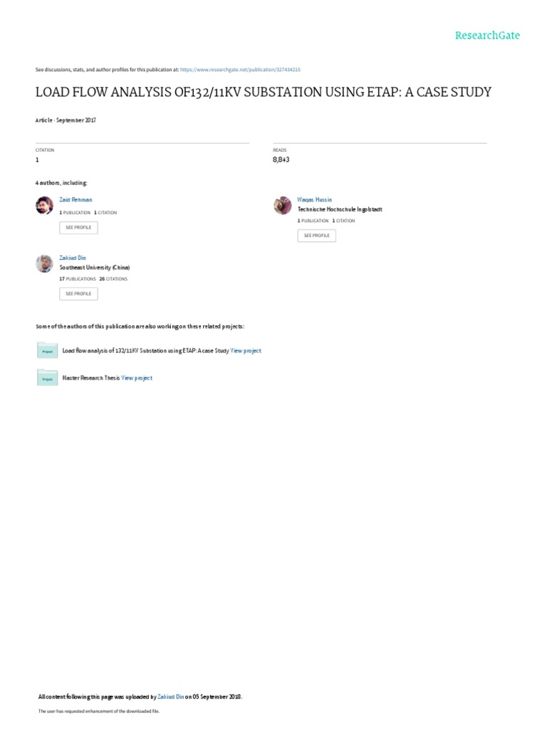 Load Flow Analysis Of132/11Kv Substation Using Etap: A Case Study | PDF ...