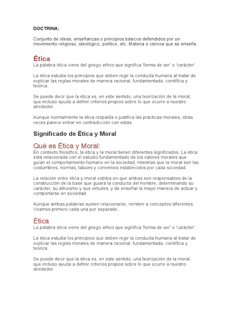 Ética, Moral y Virtud: Definiciones Clave | PDF | Moralidad | Teorías ...