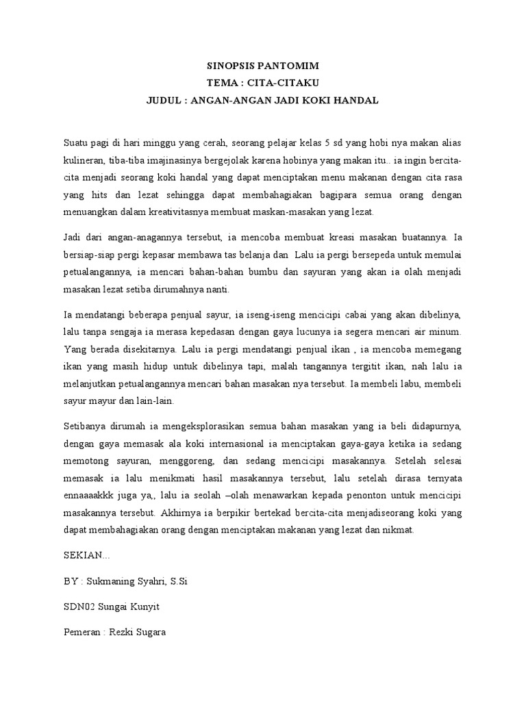 Sinopsis Pantomim 2020 | PDF