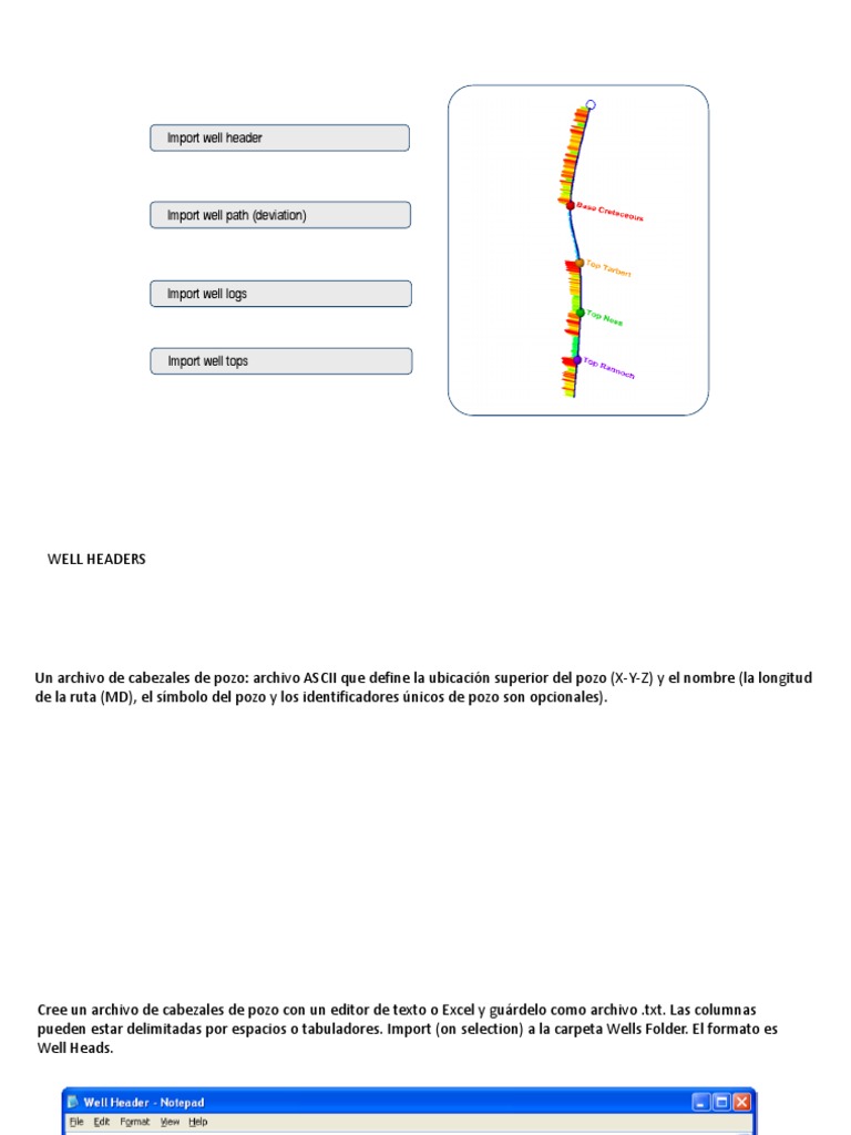 Well Heads Import Petrel | PDF | Software de la aplicacion | Texto