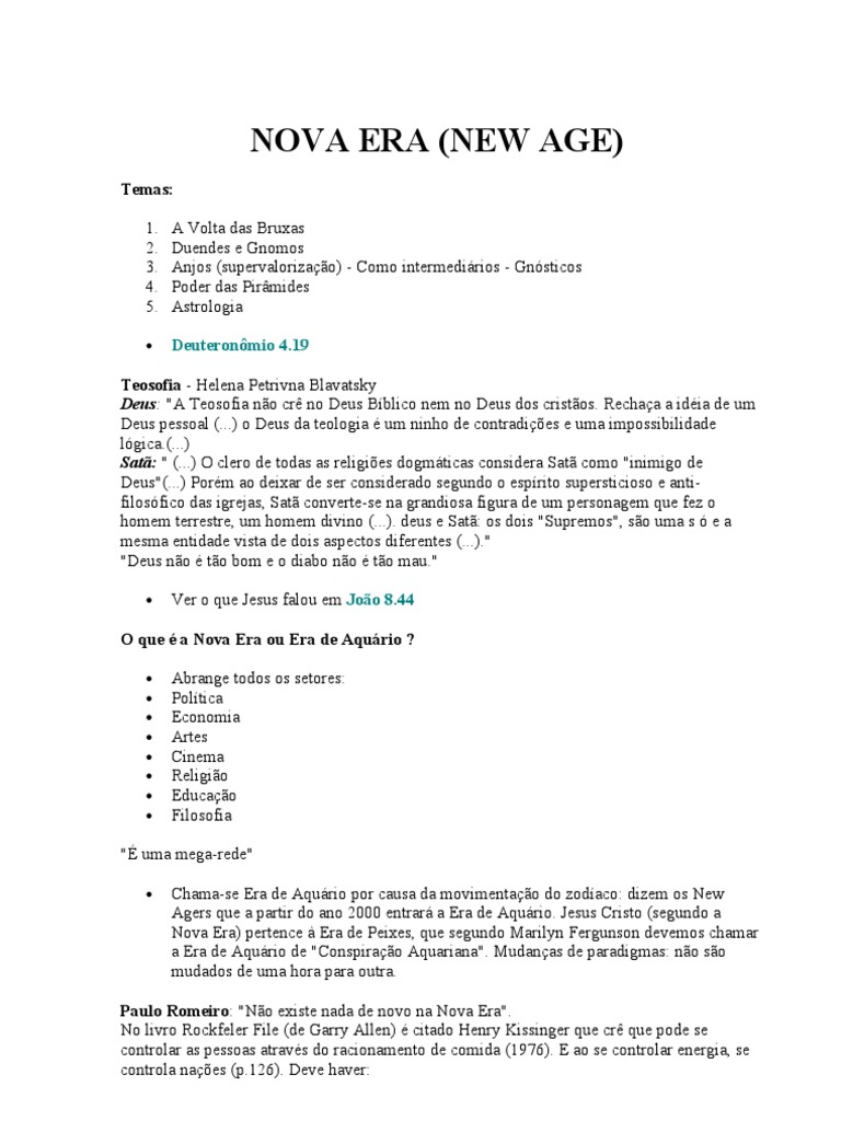 Estudos Sobre A Nova Era | PDF | Nova Era | Anticristo