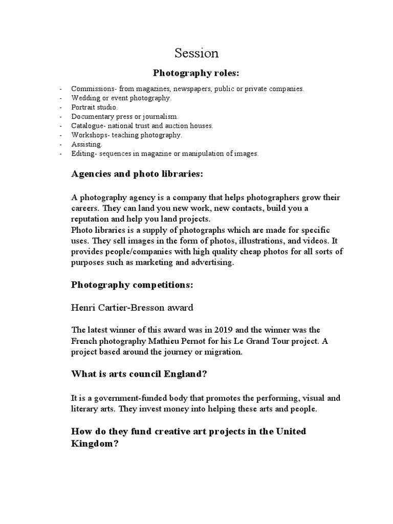 Photography Careers and Opportunities Guide | PDF | Art