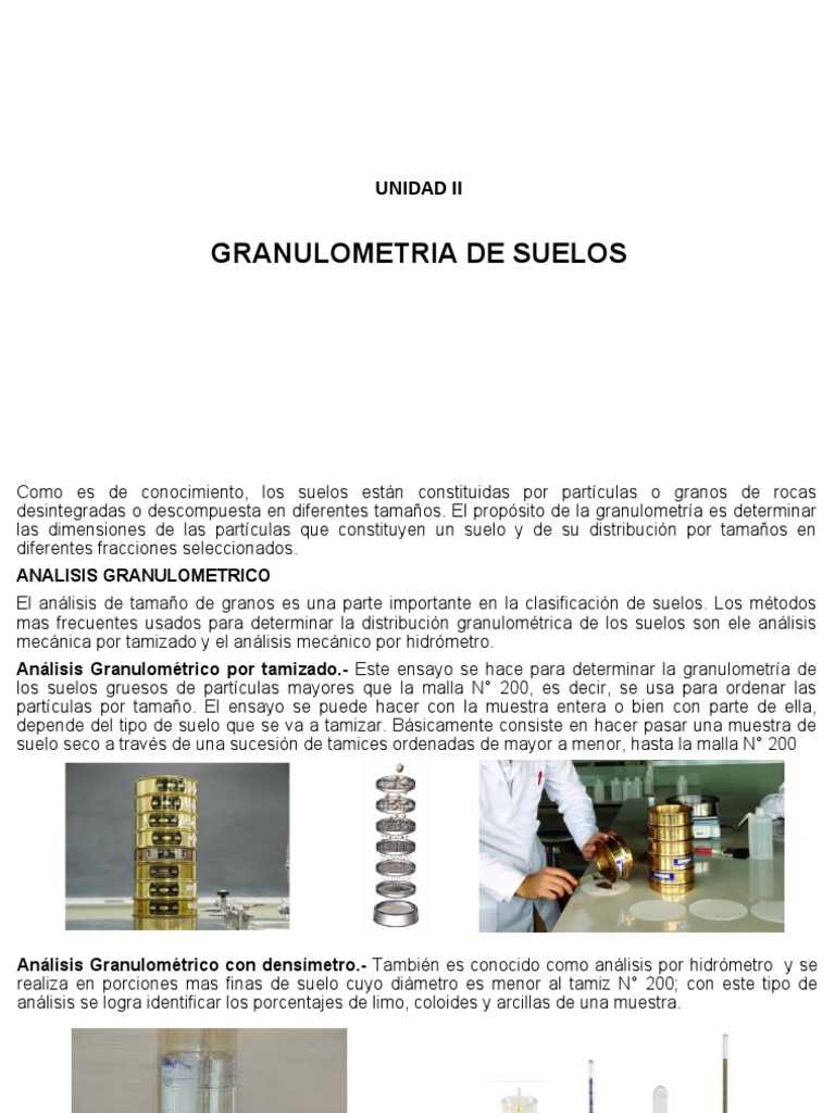Tema 04 GRANULOMETRIA DE SUELOS | Descargar gratis PDF | Naturaleza | Enseñanza de matemática