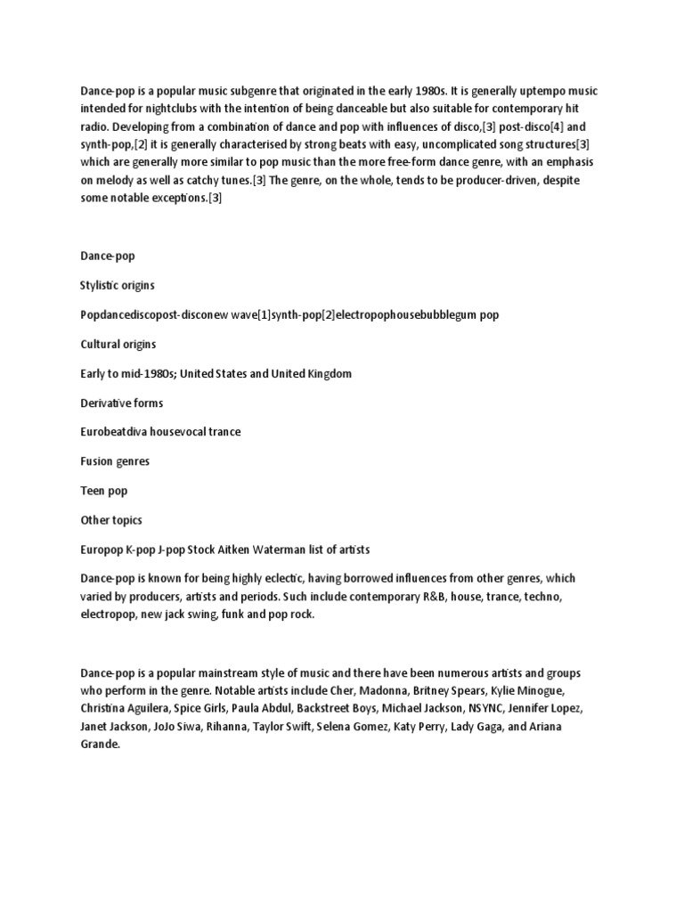 Pop Dance | PDF