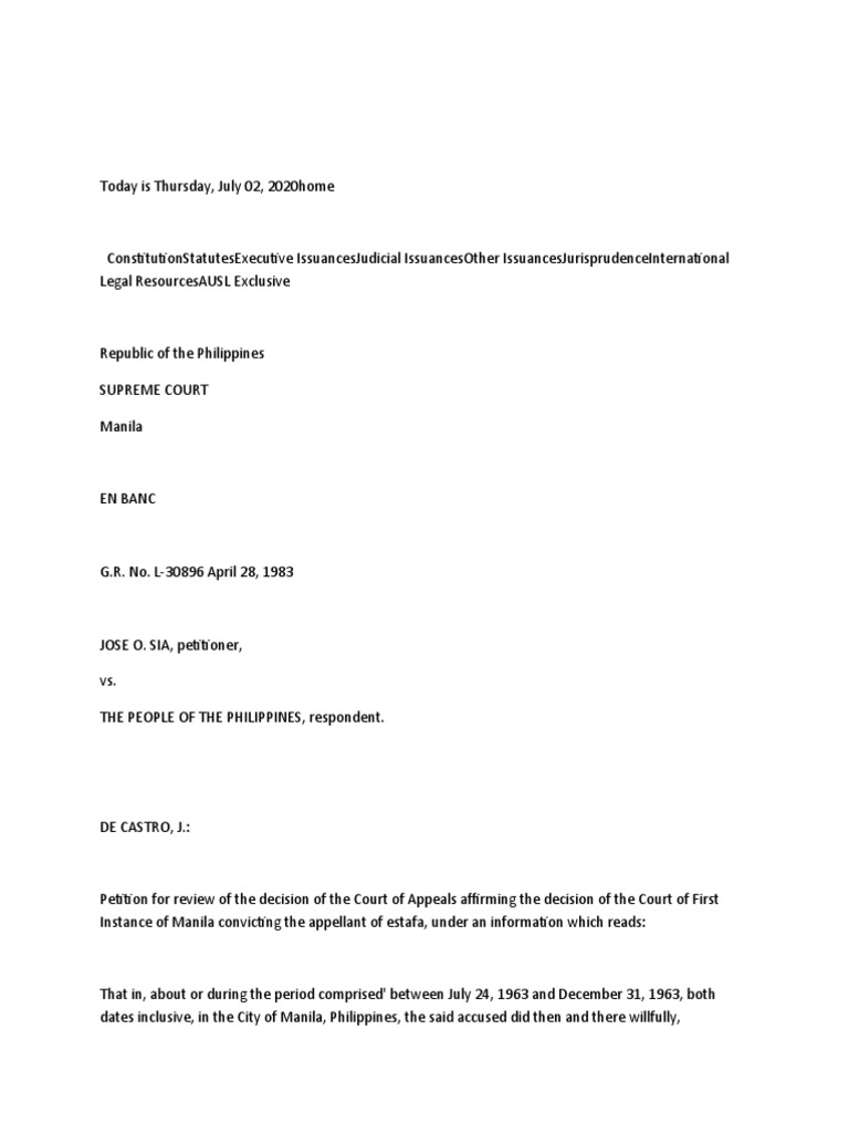 Estafa Case Liability | PDF | Banks | Crime & Violence