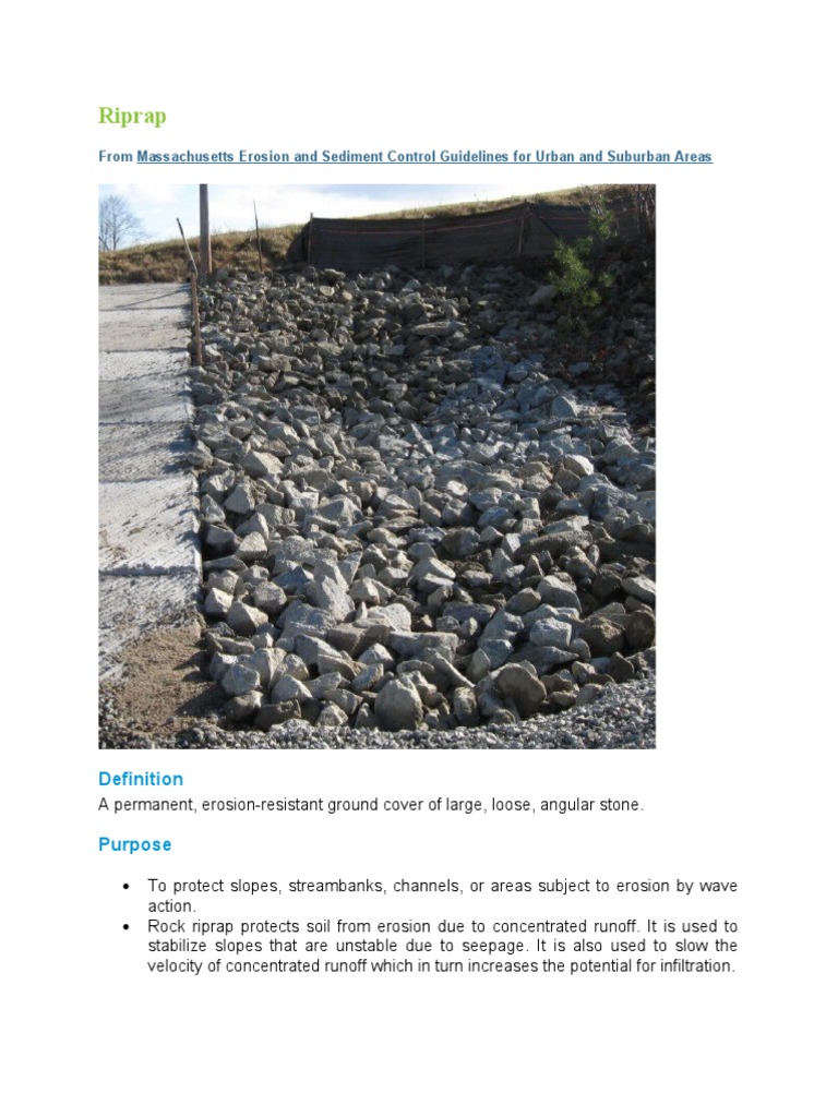 Riprap: From Massachusetts Erosion and Sediment Control Guidelines For ...
