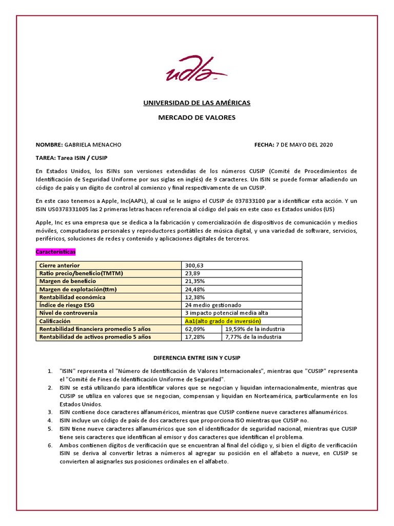 CUSIP e ISIN de Apple, Inc. | PDF | Apple Inc. | Ciencias de la Computación