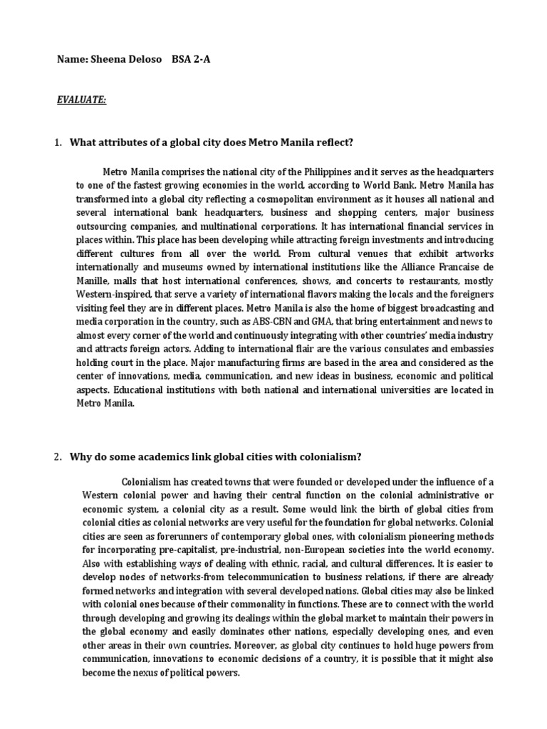 Deloso-Evaluate-Module 3 P1 | PDF | Metro Manila | Outsourcing