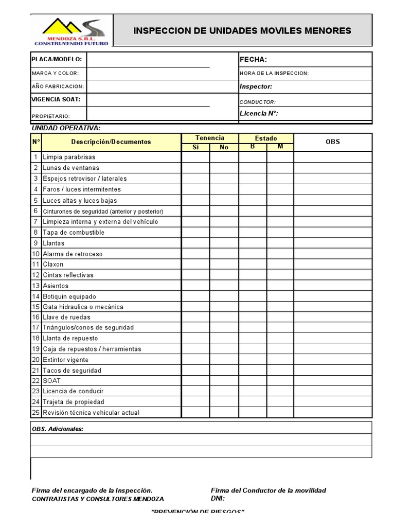 Sst Ccm 17 Inspección De Unidades Móviles Menores Pdf