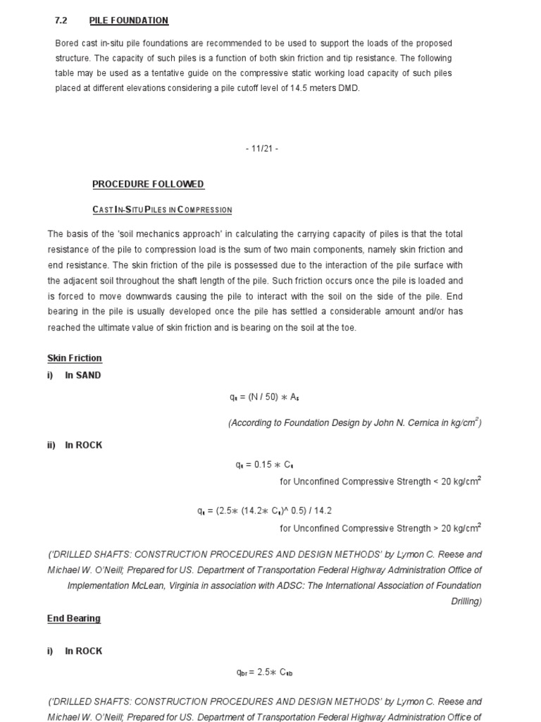 21.1 Pile Report U | PDF | Deep Foundation | Geotechnical Engineering