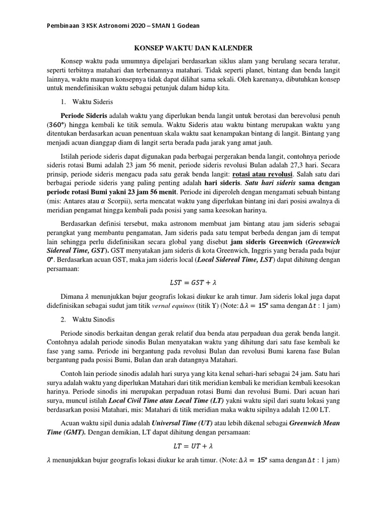 Konsep Waktu Dan Kalender | PDF