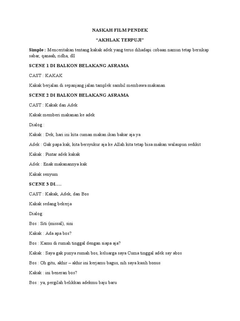 Naskah Film Pendek | PDF | Griya & Taman