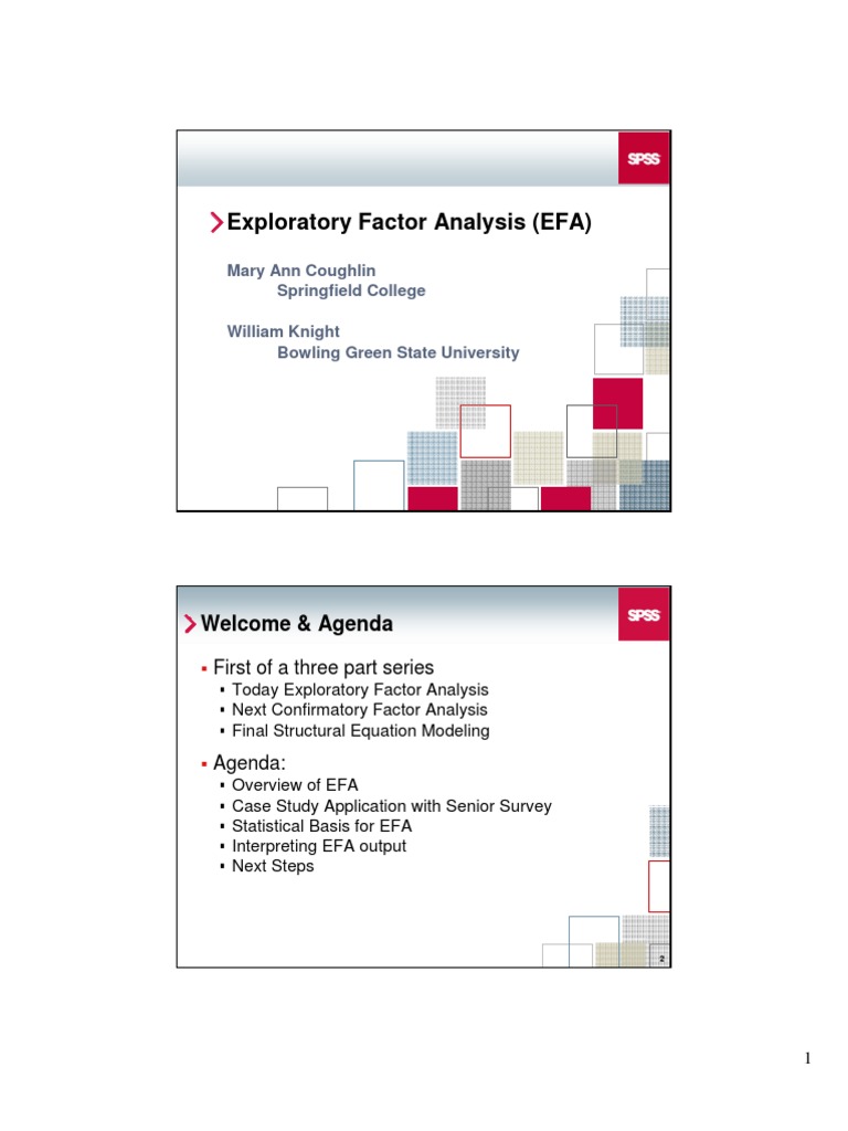 Exploratory Factor Analysis (EFA) : Welcome & Agenda | PDF | Factor ...