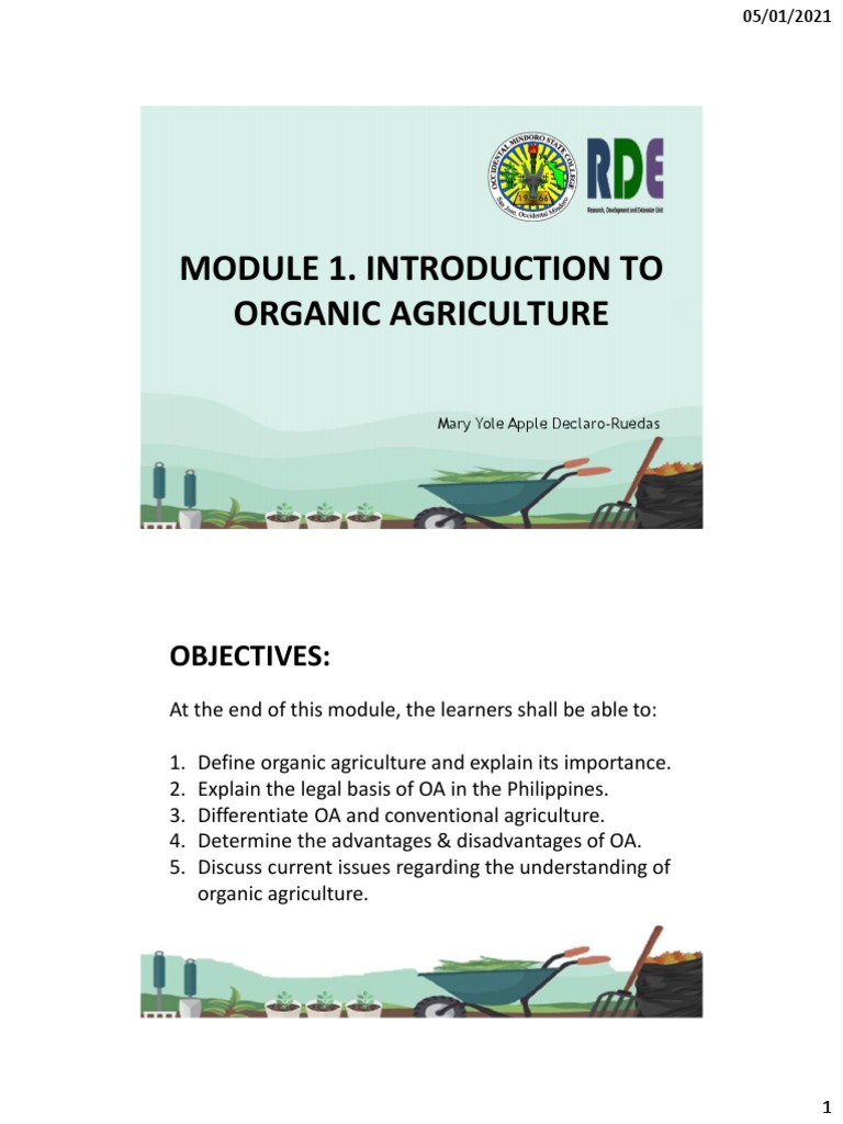 Introduction to Organic Agriculture Module | PDF | Organic Farming ...