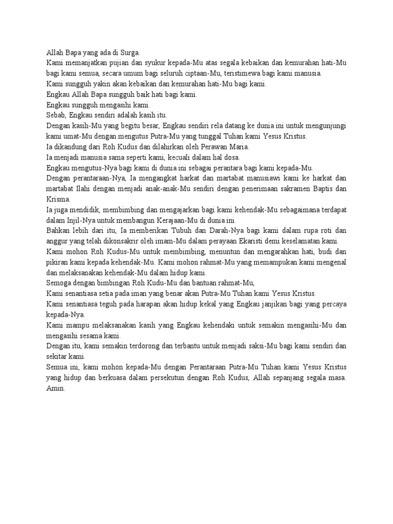 Doa Permohonan Umat Katolik | PDF