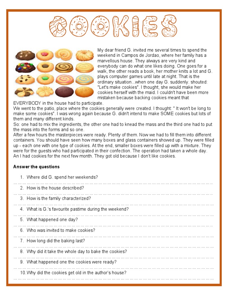 Exercise 1 - Reading Cookies | PDF | Desserts | Snack Food